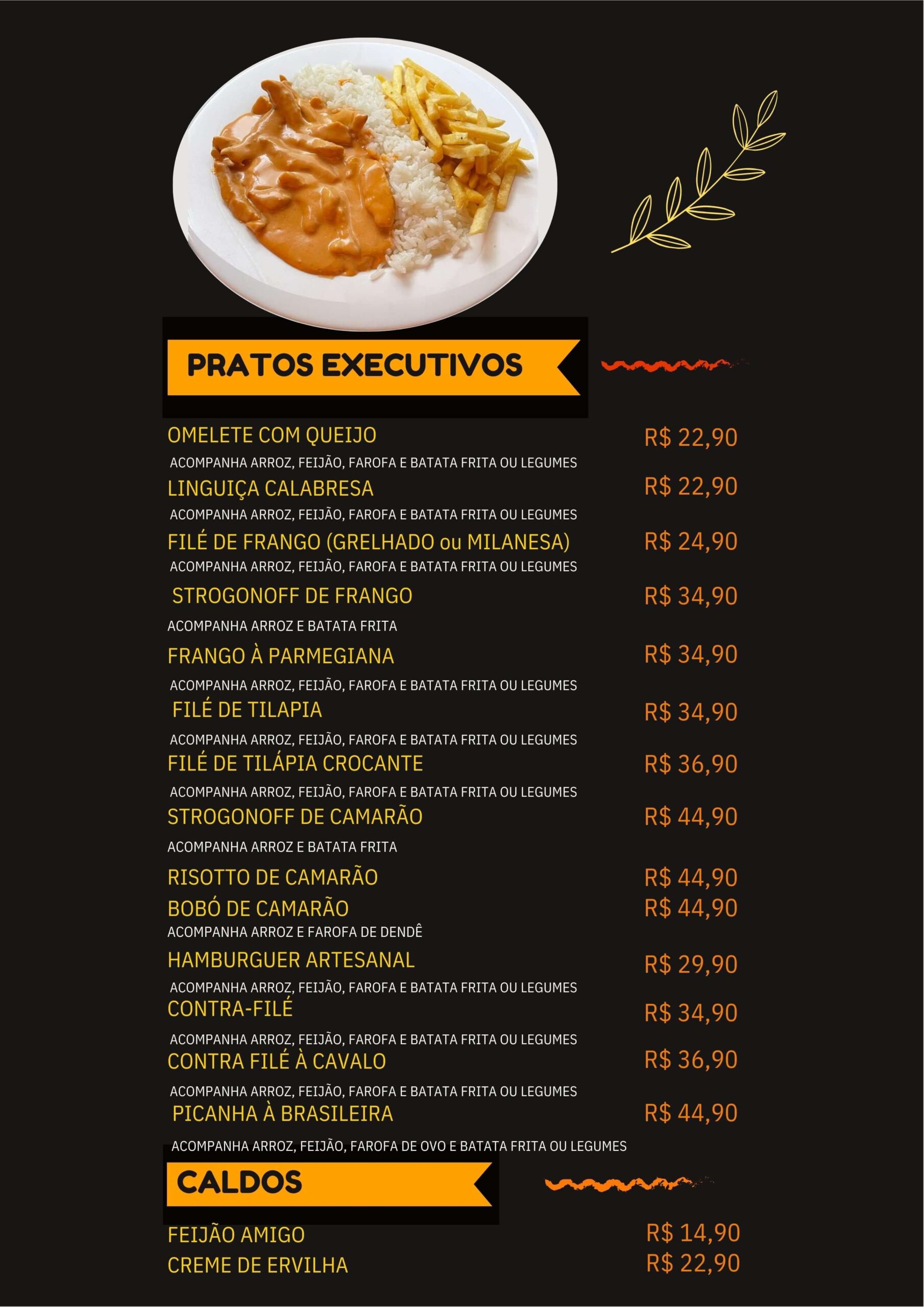 Cardápio – CHICO´S RESTAURANTE